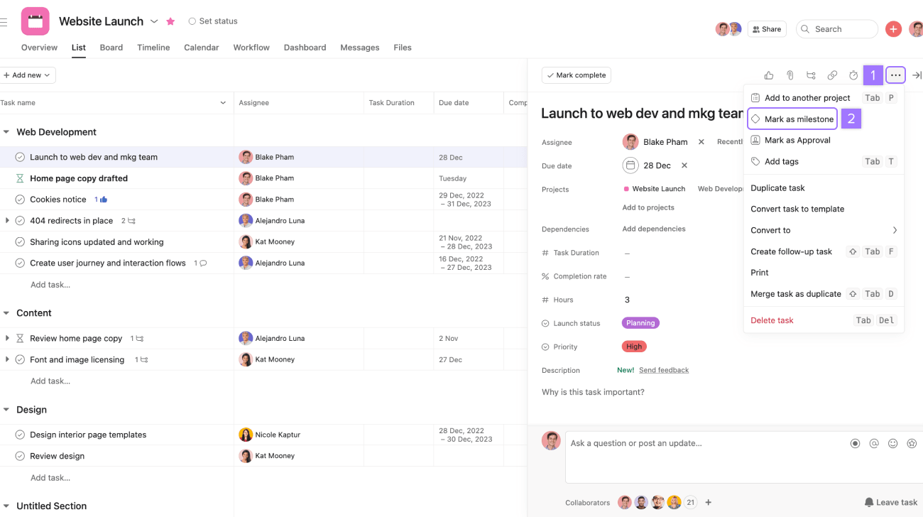 Task Actions Create Move Duplicate And More Product Guide Asana